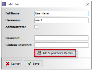 How to configure SuperChoice login details