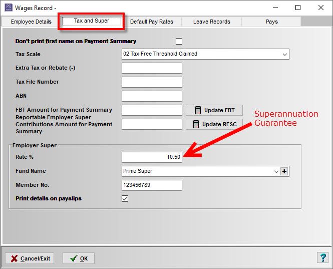 SuperStream - Employer Superannuation Contribution Rate